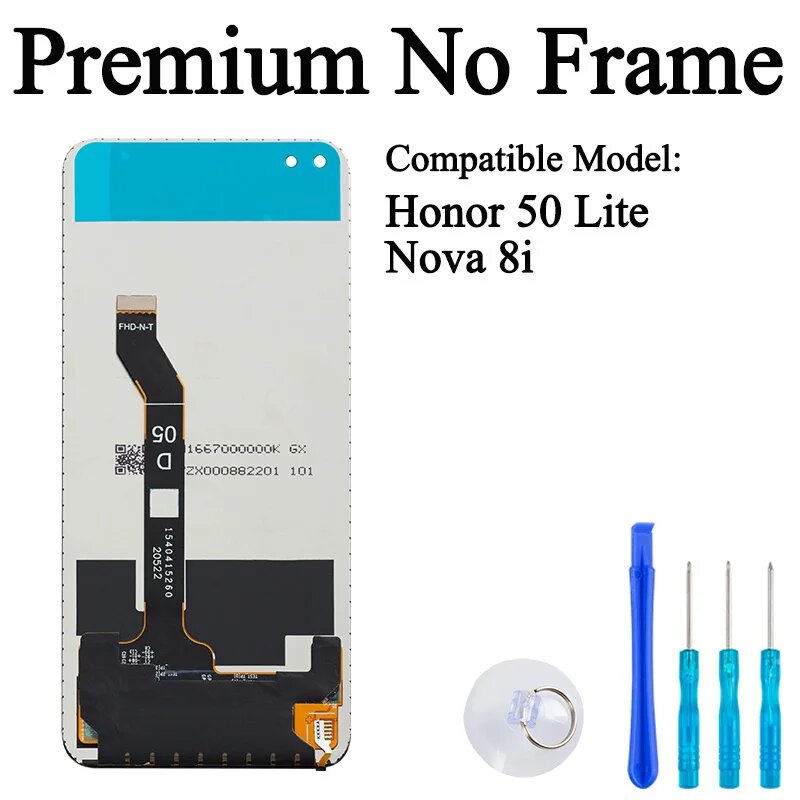 NTN-L22 NTN-LX1 NEN-L22 Премиум ЖК-дисплей для Huawei Honor 50 Lite, дигитайзер Premium No Frame