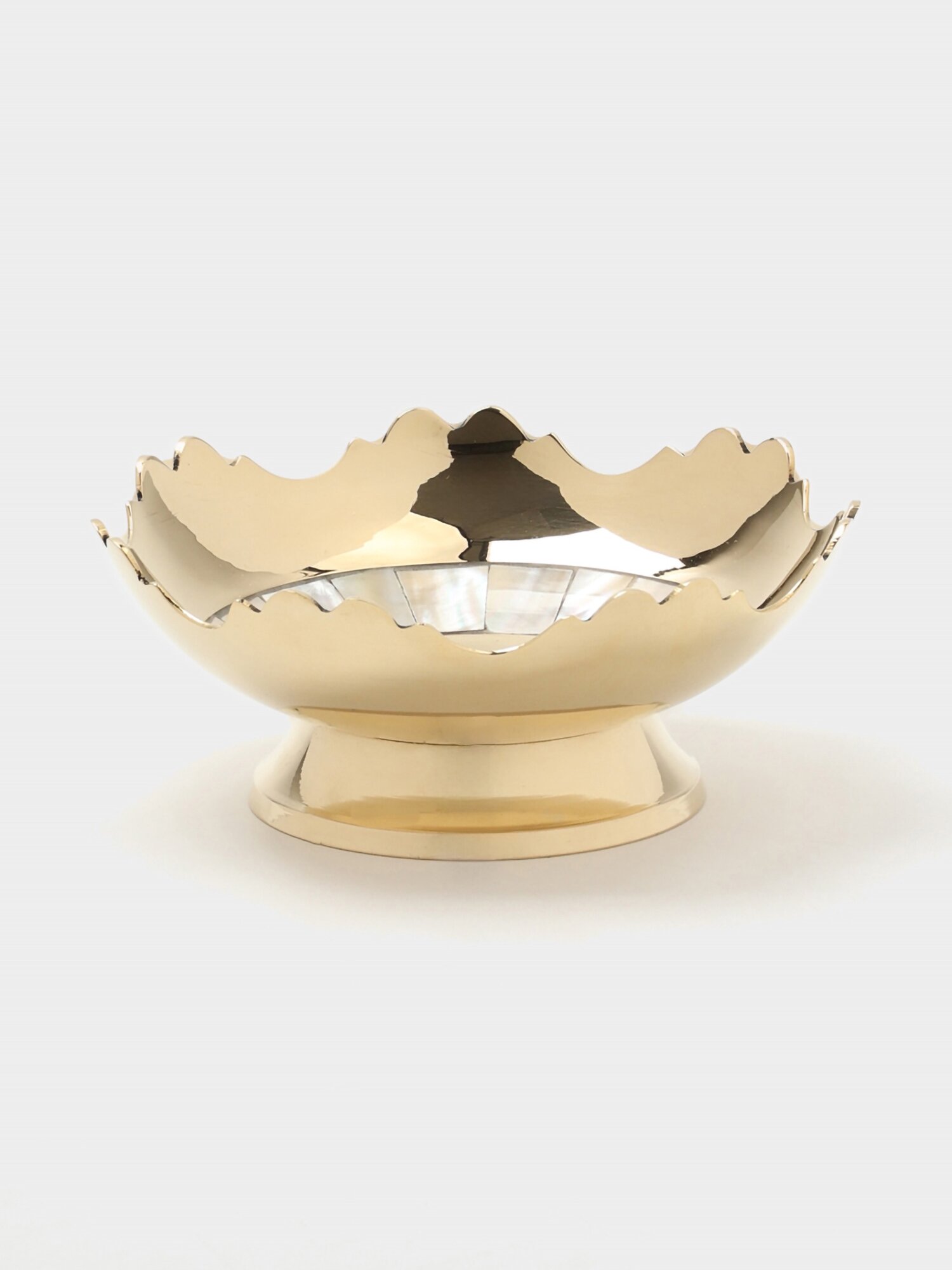 Чаша для сервировки "Краун", латунь, перламутровый оттенок, 12x12x4.5см