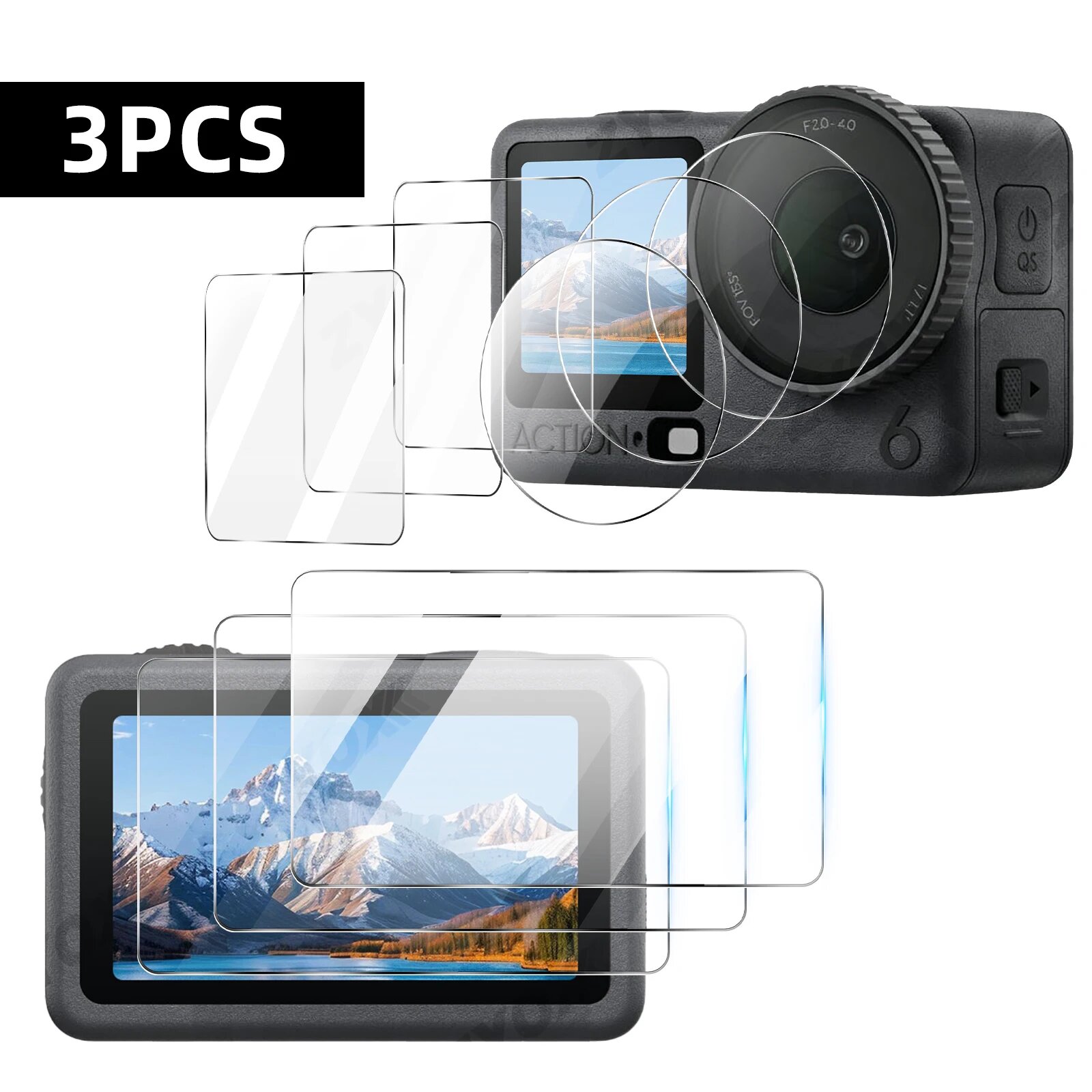 Защитное стекло для DJI Osmo Action 6, 3 Set(9Pcs)