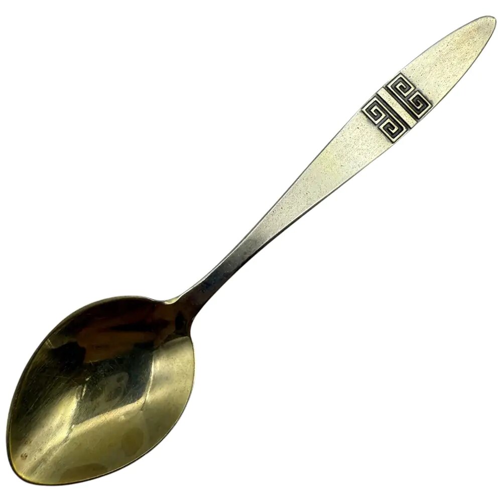 Ложка кофейная "Меандр", 10.5 см, серебро 0.916, 1972 г. Таллинская ювелирная фабрика (2TJ), СССР