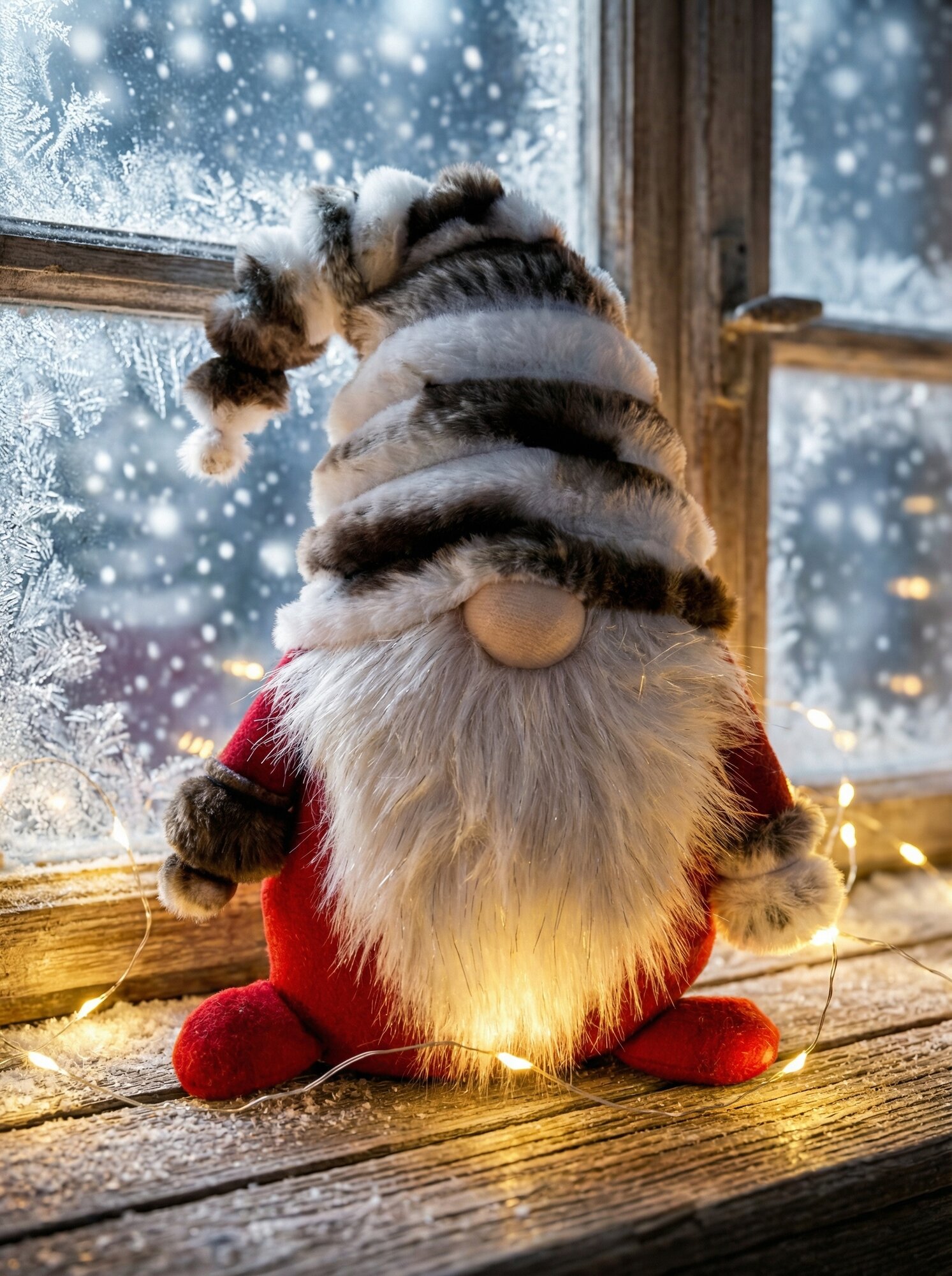 Новогодний декор для дома-Гном красный, большой, размер: 50х15х25 см