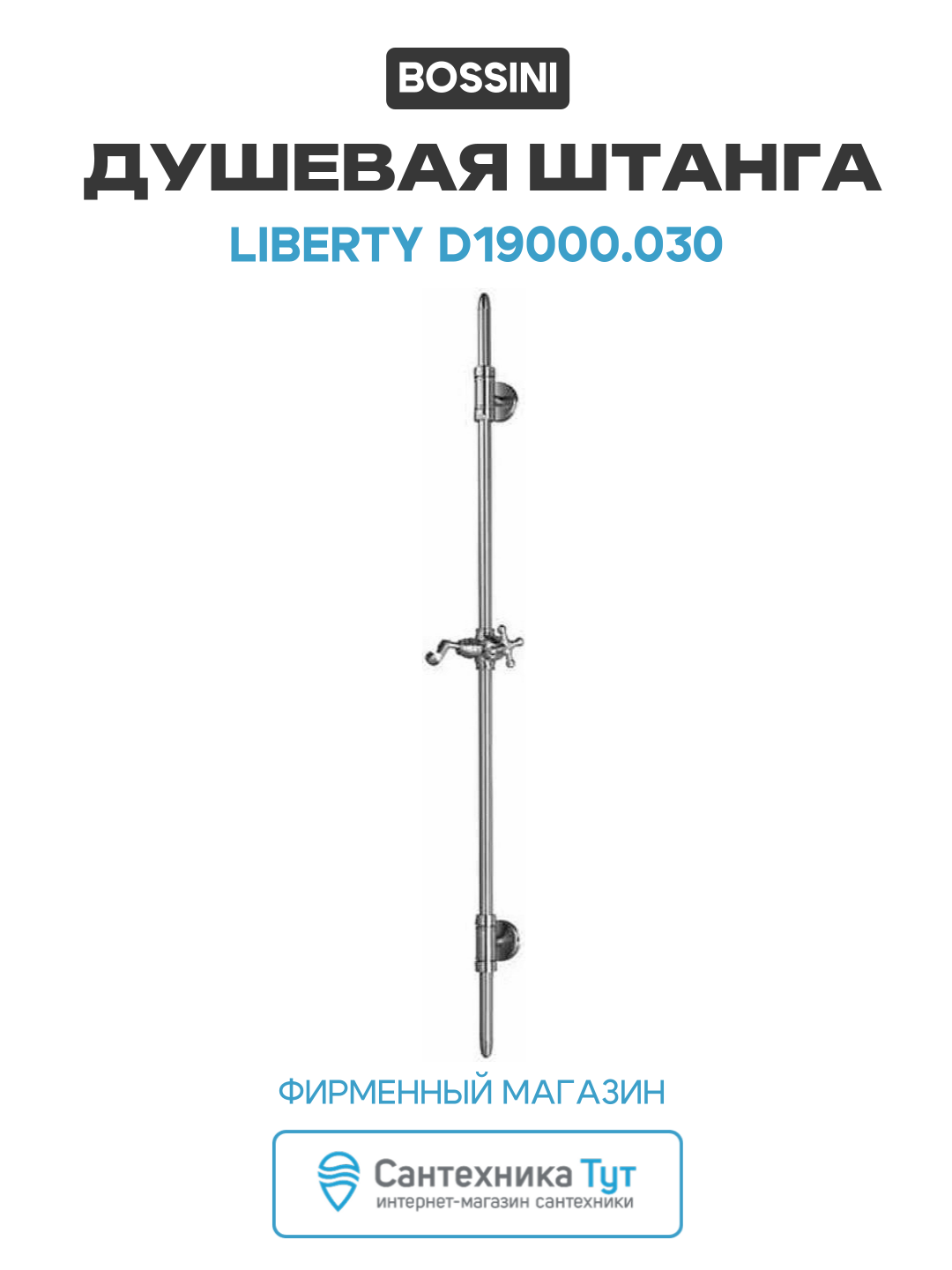 Душевая штанга Bossini Liberty D19000.030 Хром латунь на стену