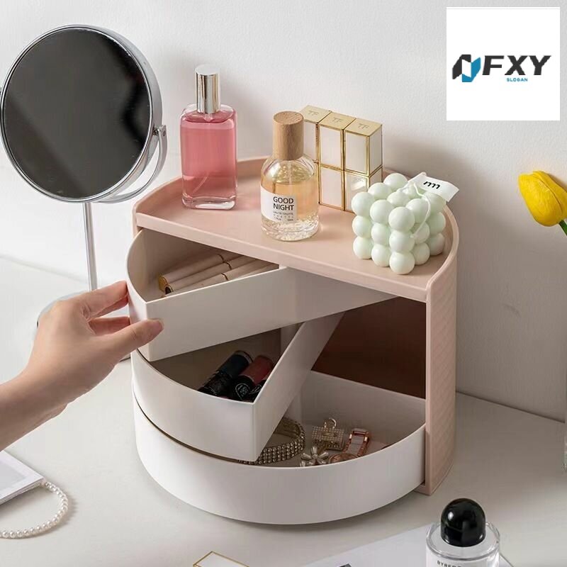 Органайзер для косметики "360", 3 яруса, вращение на 360°, розовый