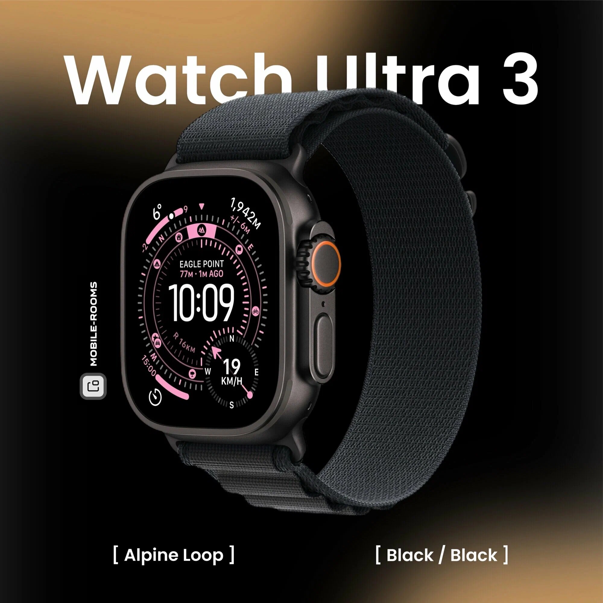 Apple Watch Ultra 2 49 мм GPS, черный титан, ремешок Alpine Loop