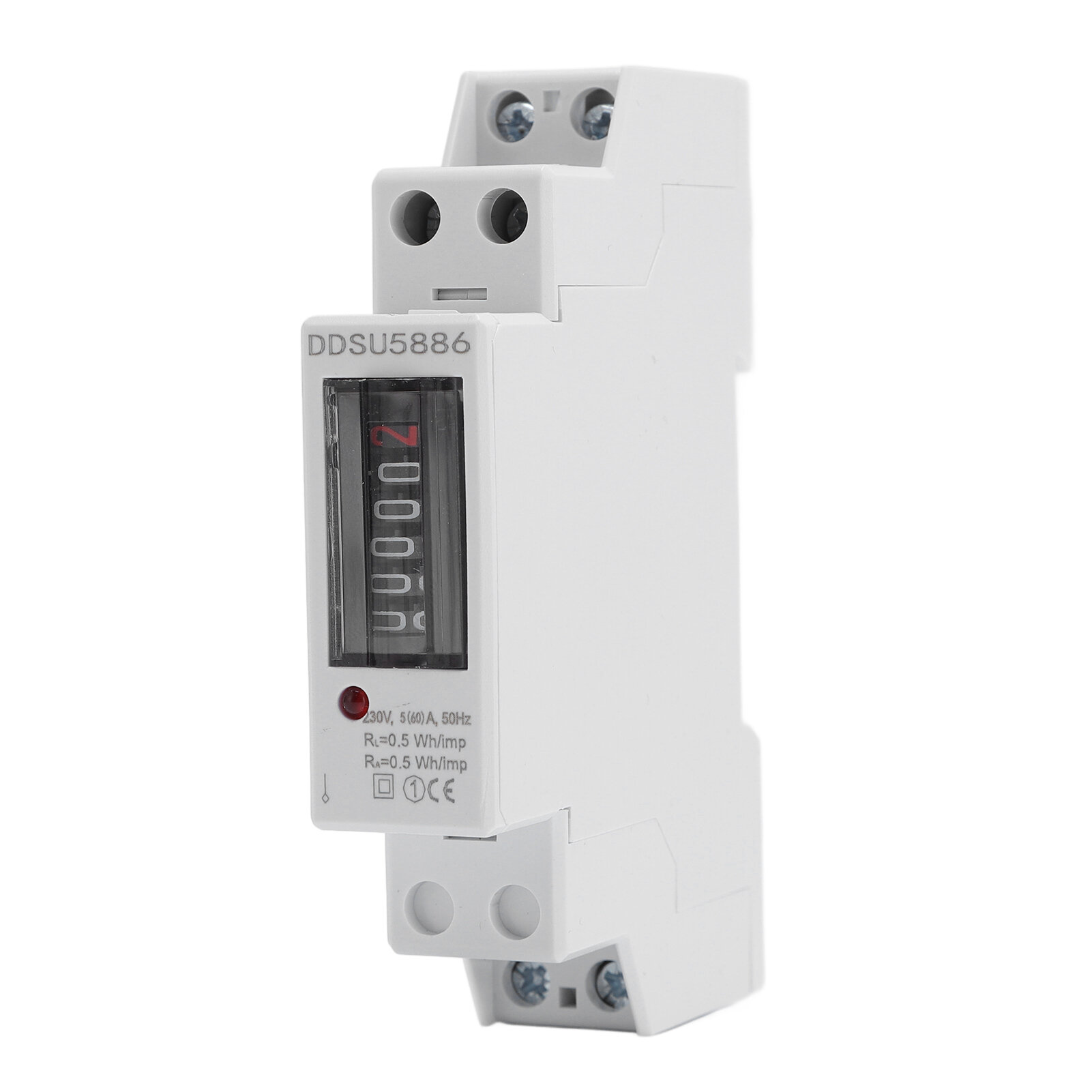 Однофазный счетчик энергии, 5(60)А, 35 мм, тип 1P на DIN-рейку, механический счетчик электроэнергии DDSU5886