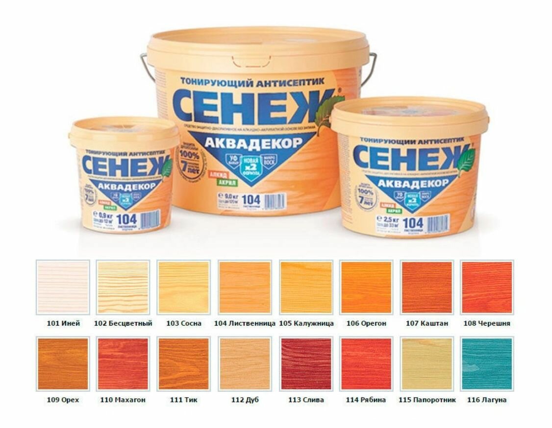 Тонирующий антисептик "сенеж аквадекор" орех 2,5кг