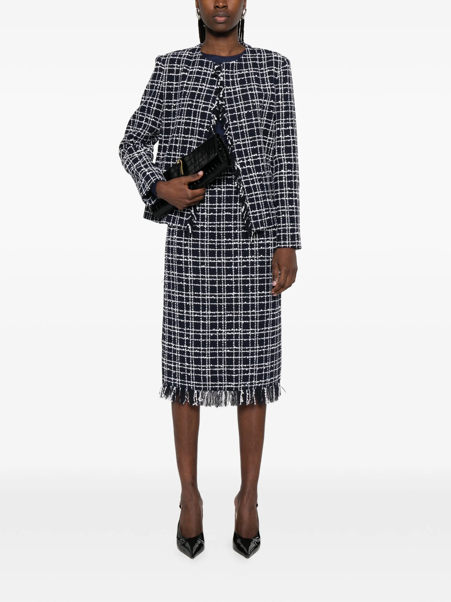 Юбка THELAURENT Check-pattern midi skirt, размер 36, синий — фото 1