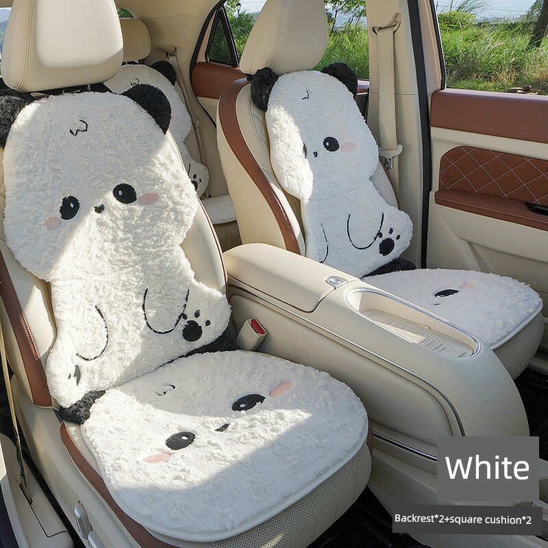 Зимние флисовые чехлы на сиденья для Geely Panda Mini, набор 2 предмета, белый