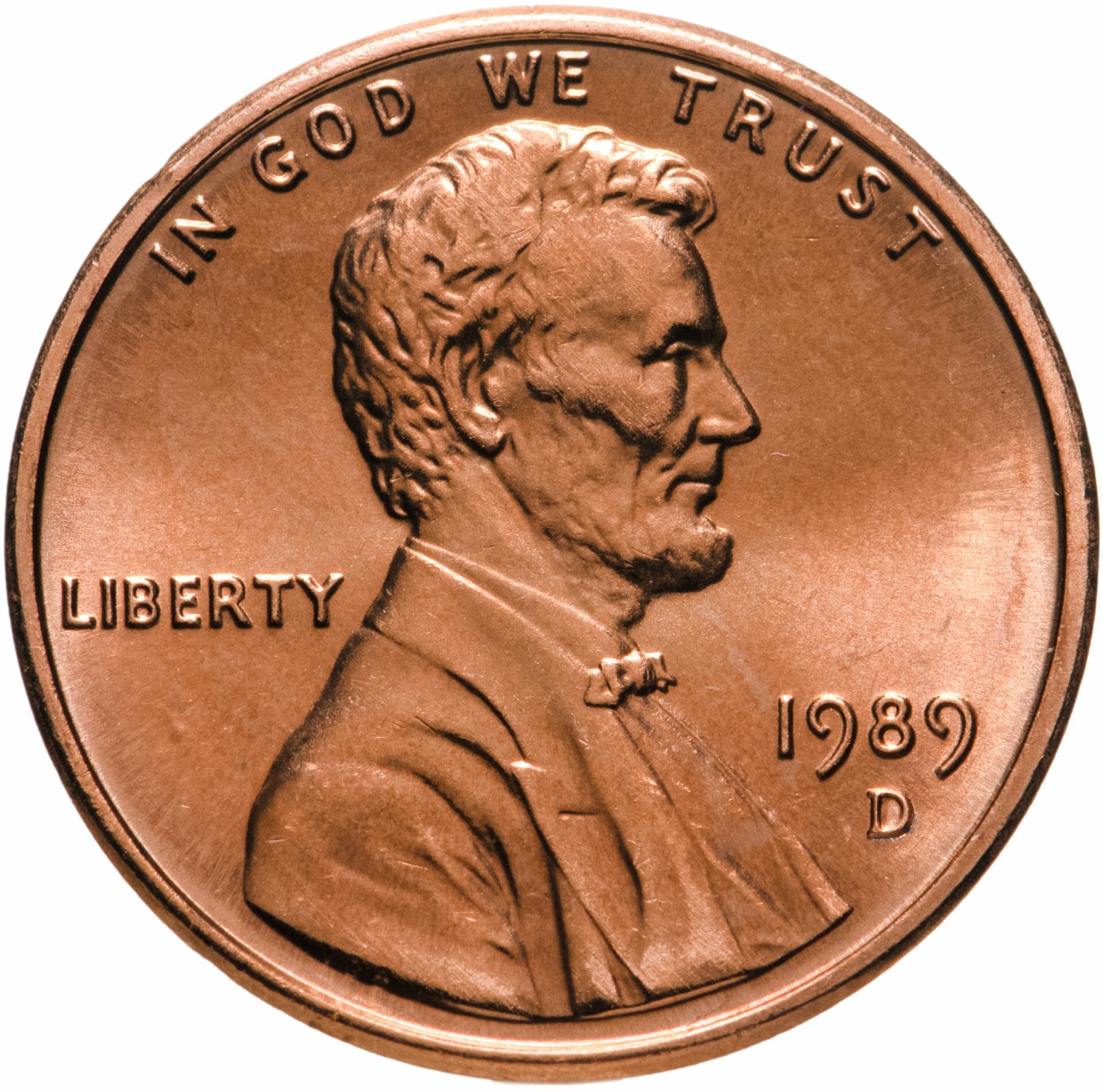 США 1 цент cent 1989 D "Lincoln Memorial Cent" наборная, Цинк, в сохранности UNC