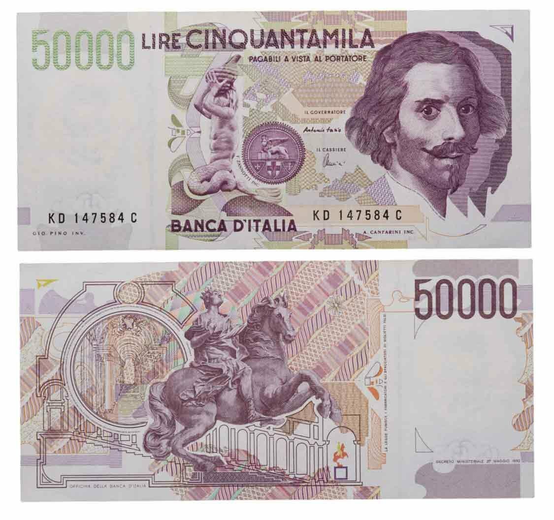 Италия 50000 лир 1992