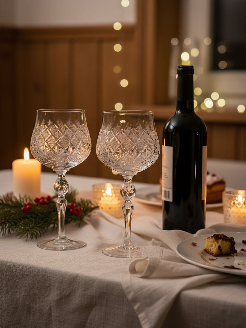 Хрустальные бокалы для вина 350 мл. фужеры набор 2 шт. Неман