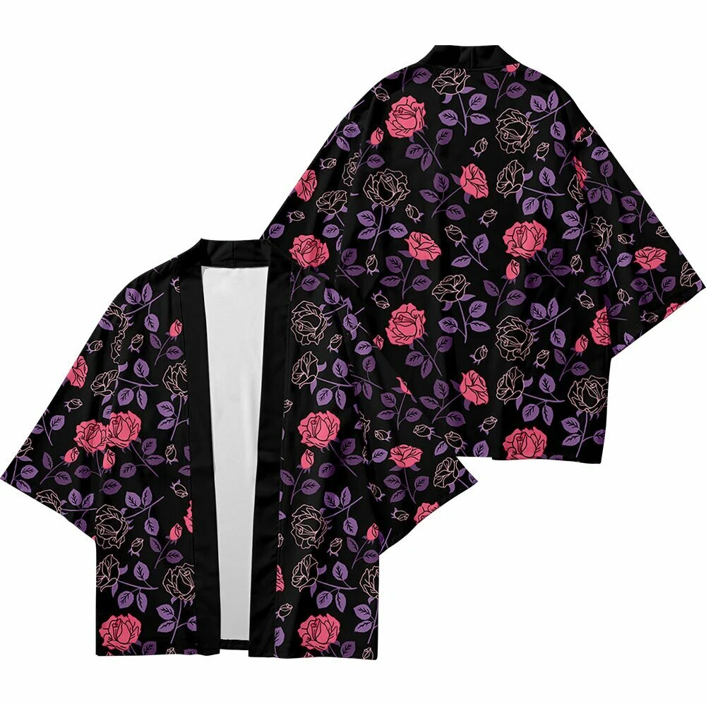 Мужской полиэстеровый хаори с принтом подсолнухов XXXL, 8