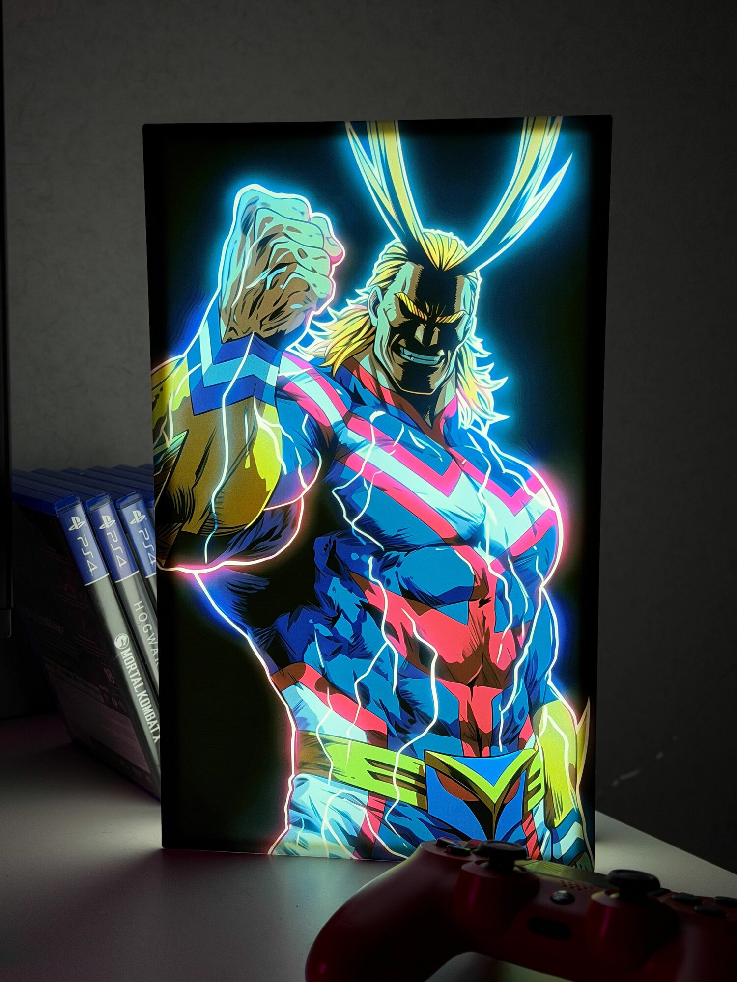 Светильник "Всемогущий" (All Might / Тосинори Яги), Геройская академия, акриловый с LED подсветкой, 33x20 см