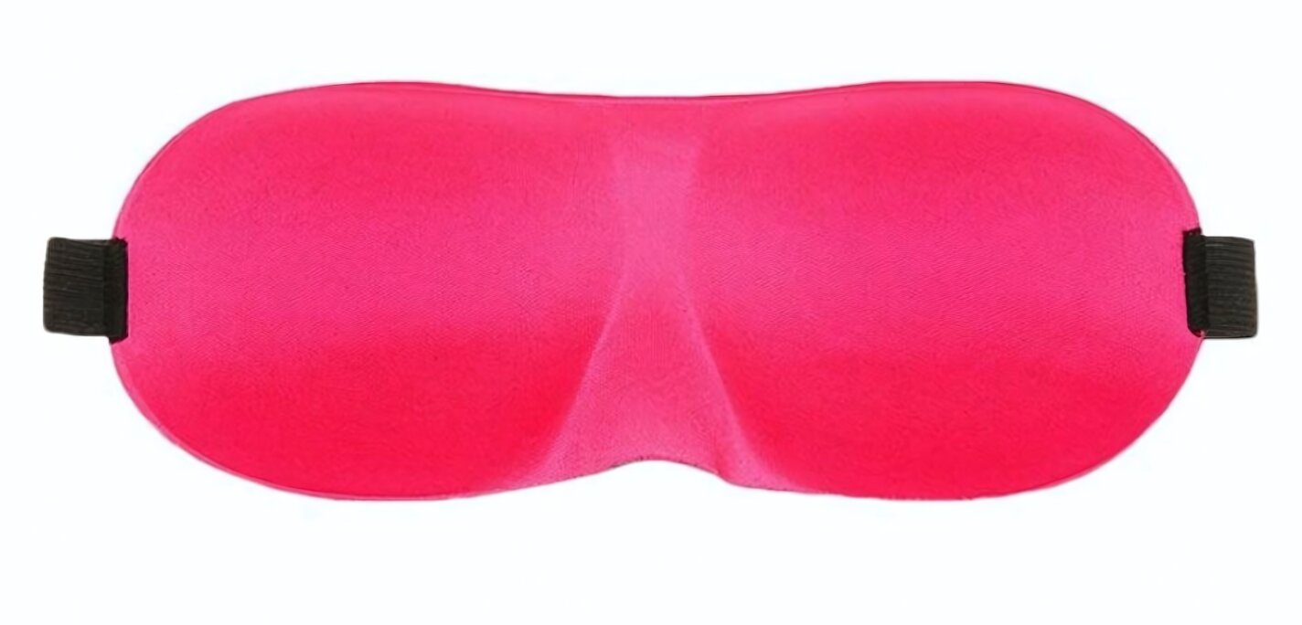 Маска для глаз глухая, розовая, на резинке с липучкой, текстиль, универсальный размер