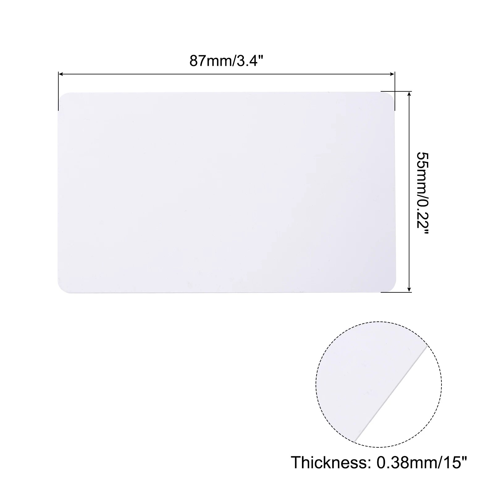 Пустые карты из ПВХ CR80 Белый, White 15Mil 30Pcs