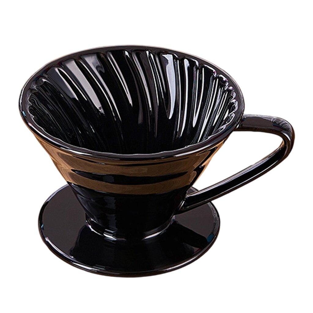 Чашка-воронка для кофе ручной заварки V60-черный-маленький