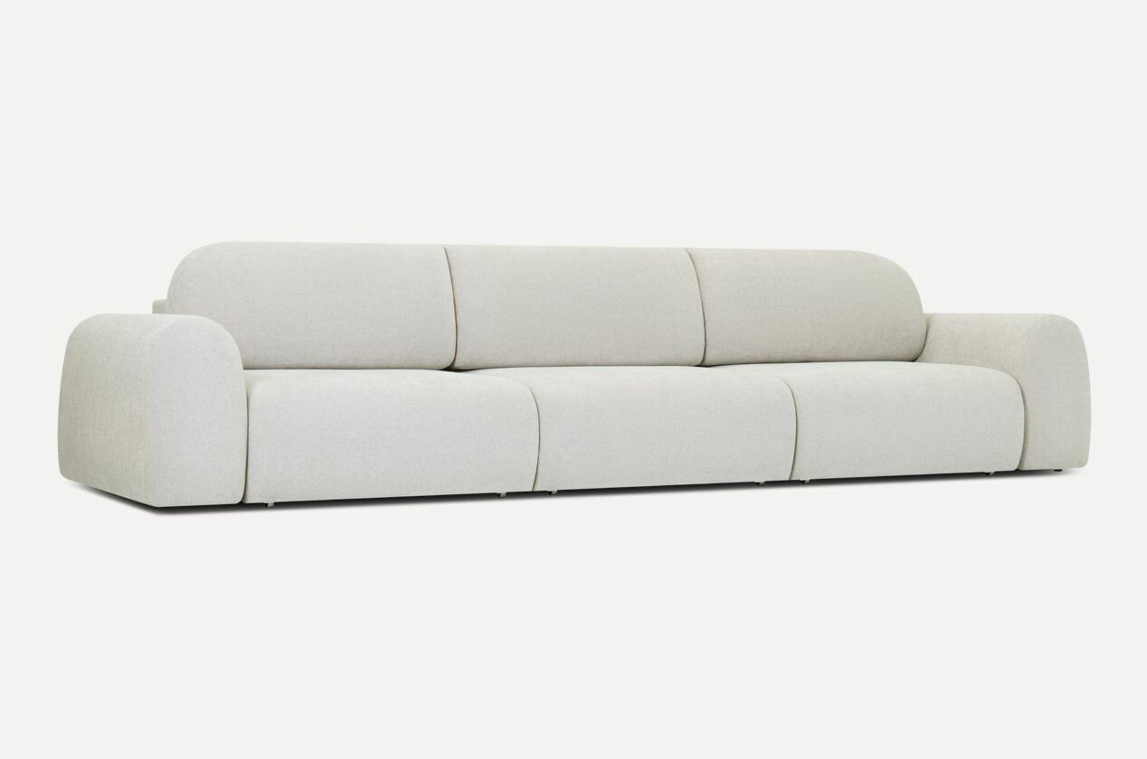 Диван-кровать раскладной Divan.ru Лилт-2 Букле Молочный, 370х126х86 см, спальное место 300х159 см