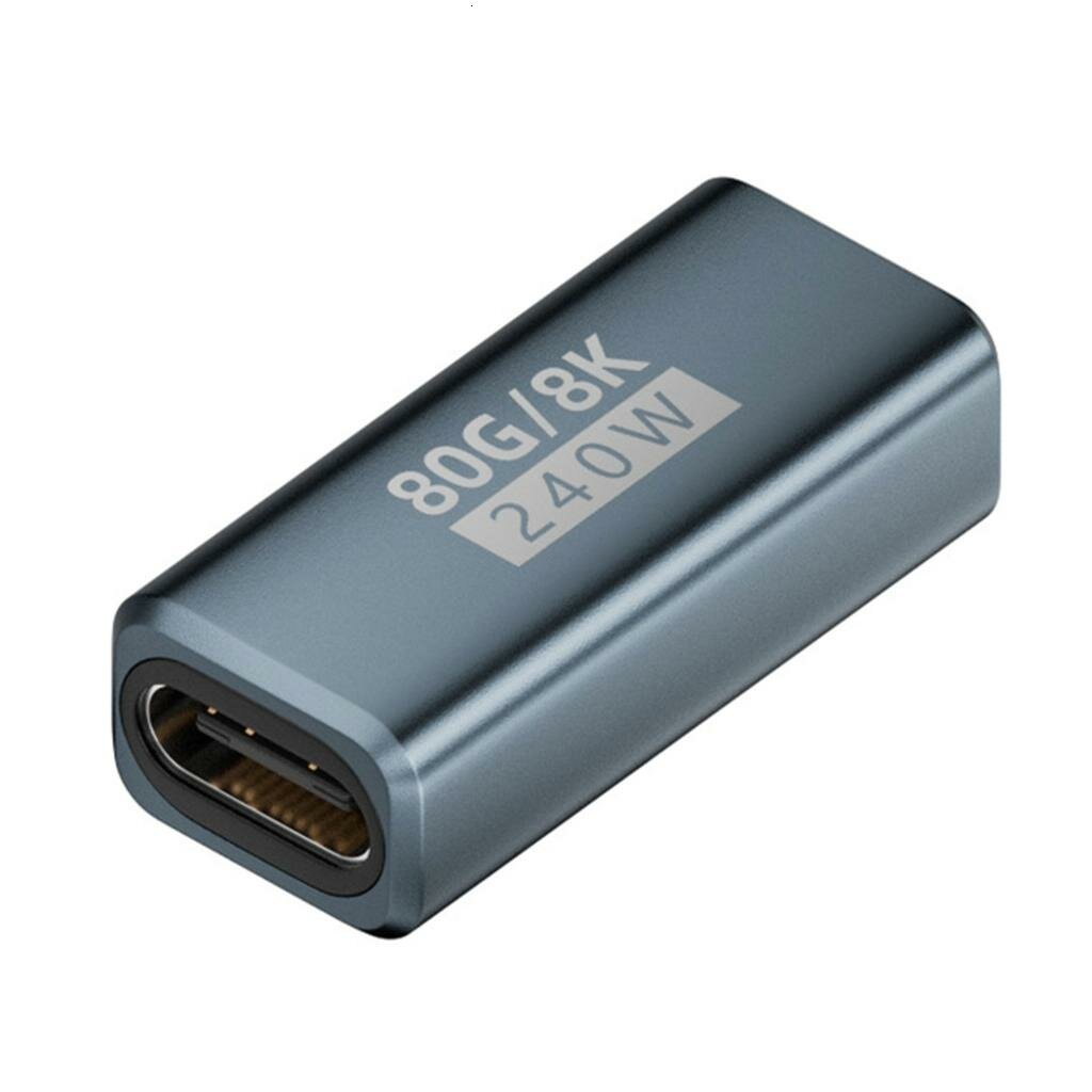 Адаптер USB-C на 240 Вт, 80 Гбит/с, 8K@60 Гц, Серый - Двойная женщина