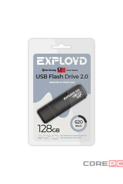 USB флеш накопитель Exployd 128 GB 620 Black, Drive 2.0, черный