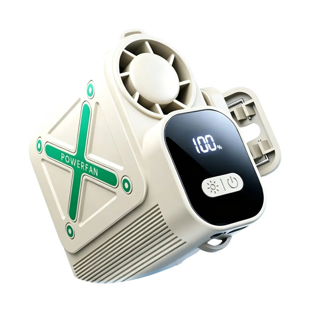 Портативный USB-вентилятор с зажимом, белый, 100 скоростей, 80x80x70 мм