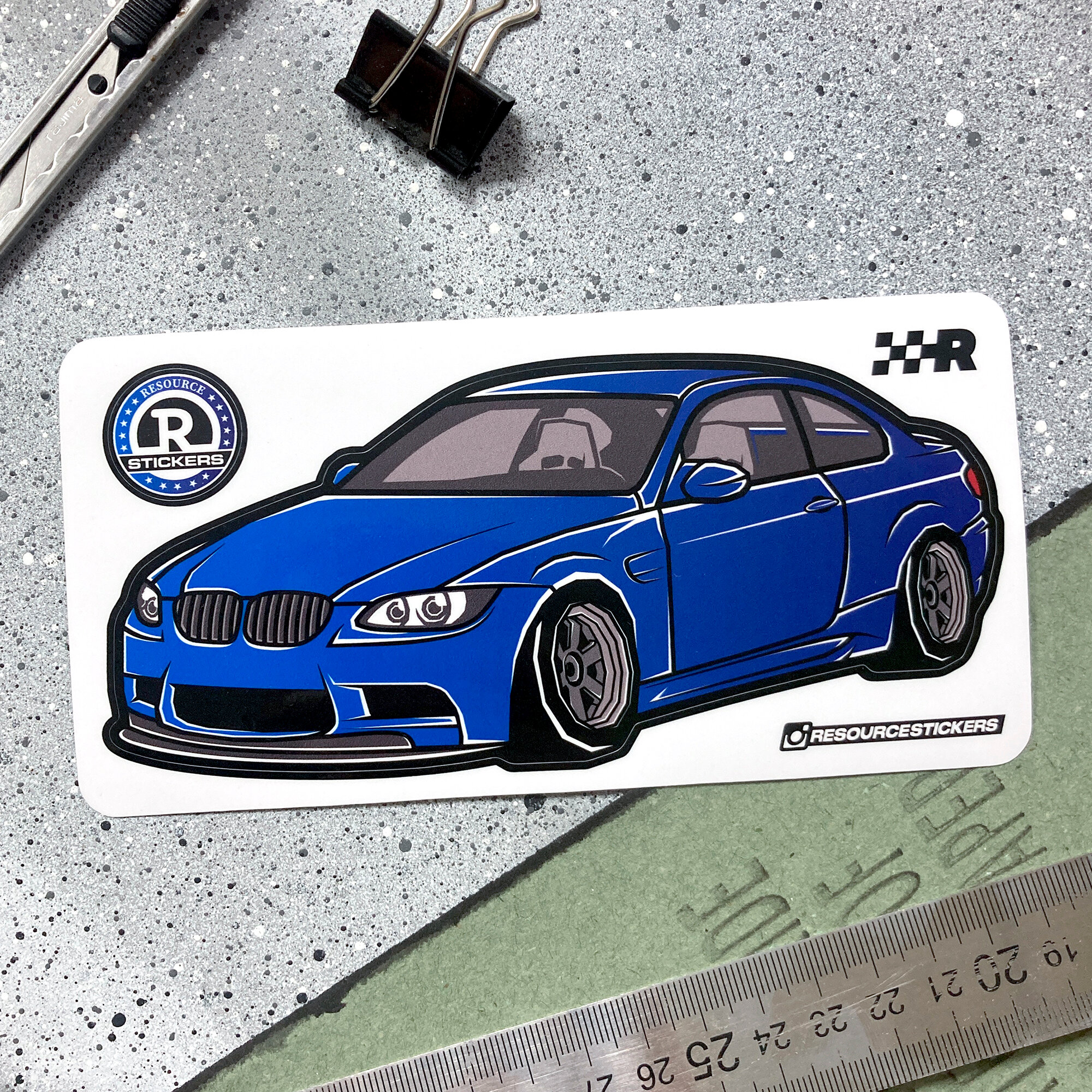 Виниловая наклейка автомобиль BMW E92 синий