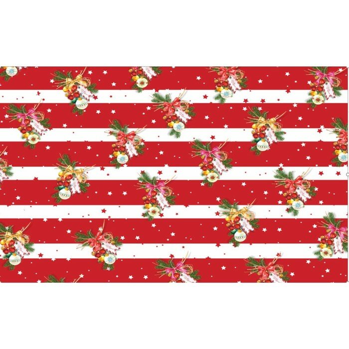 Бумага упаковочная новогодняя глянцевая «Бирки», 70×100 см, 1 лист