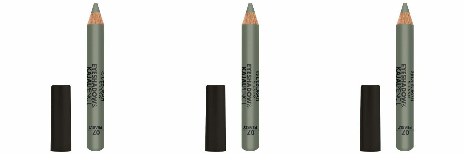 Deborah Milano Тени-карандаш для век Eyeshadow&Kajal Pencil, тон 07 жемчужно-зеленый, 2 г, 3 шт