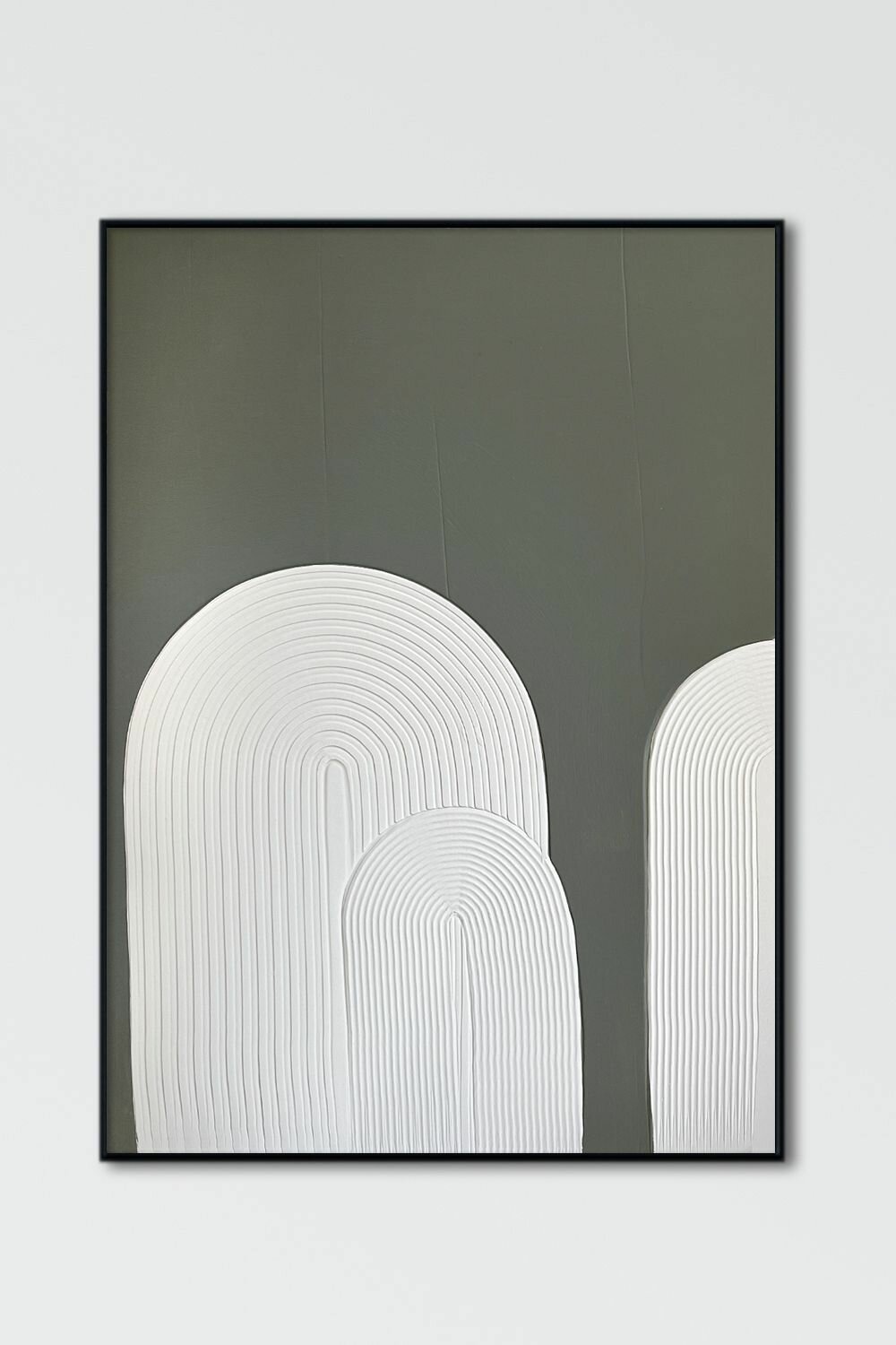 Картина на стену рельефная DECORMARKT Арки на зеленом, в черной рамке 50х70 см