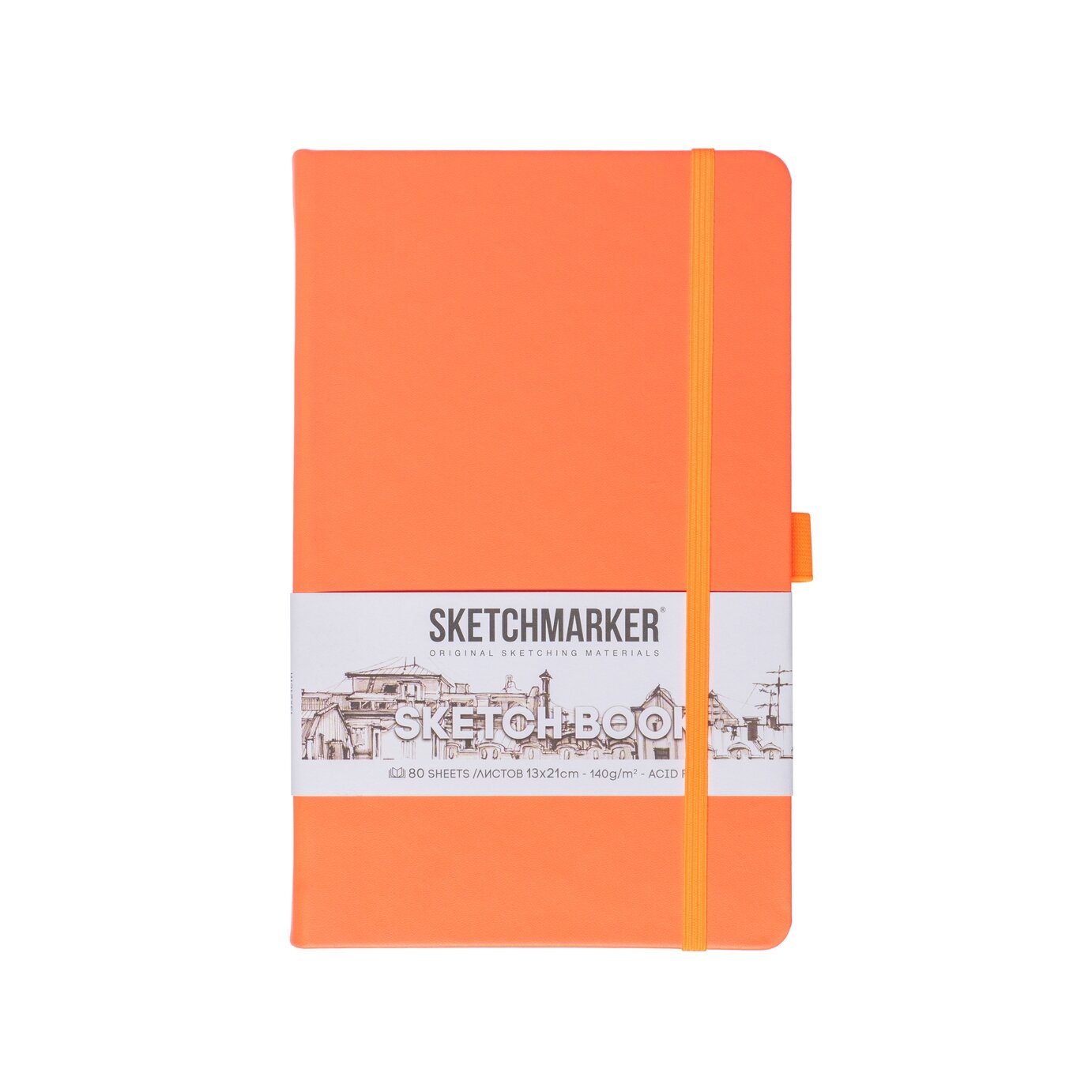 Скетчбук для графики SKETCHMARKER 140г/кв. м 130х210мм 80л. неоновый коралл