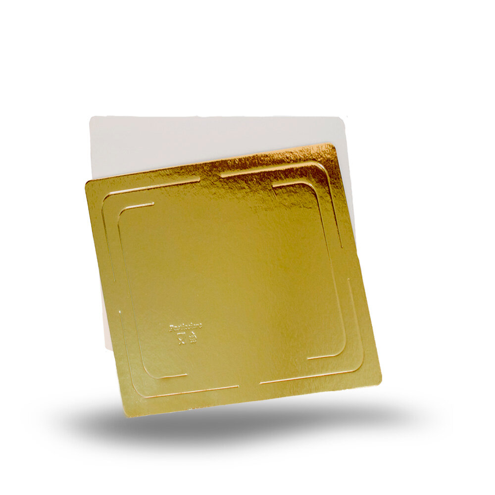 Подложка картонная 3,2мм квадратная золото/жемчуг 30х30см уп/5шт