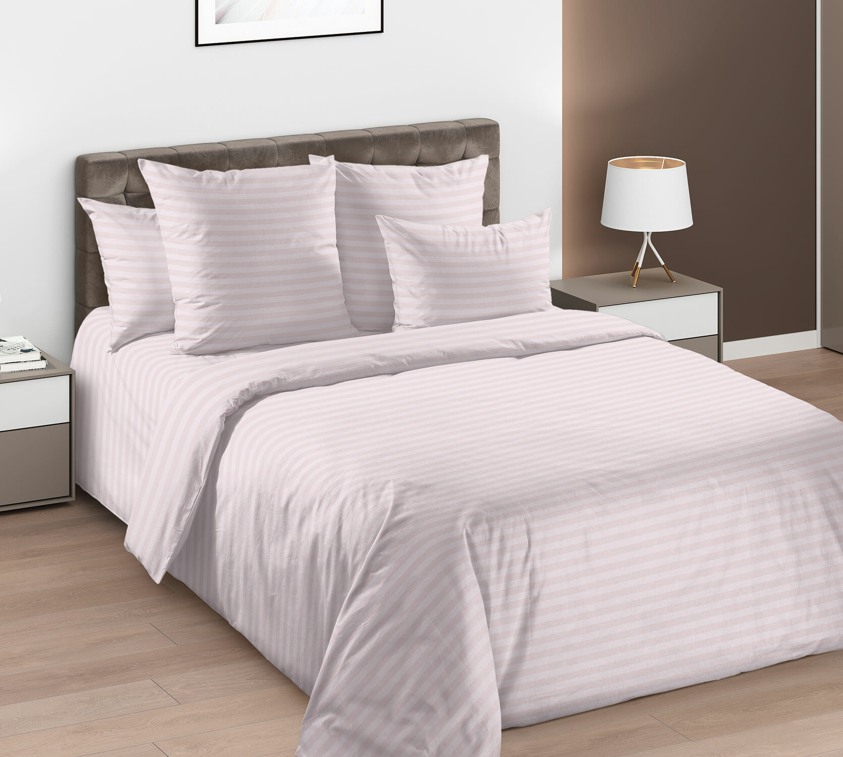 Постельное белье Катания, страйп-перкаль, Евро стандарт