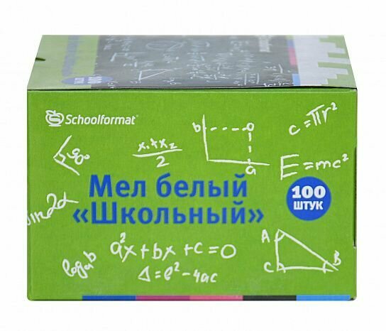Schoolformat Мелки Белые Школьные, 100 штук, квадратные