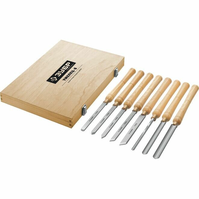 Набор ручных резцов по дереву ЗУБР УМЕЛЕЦ-8, 8шт, Р6М5