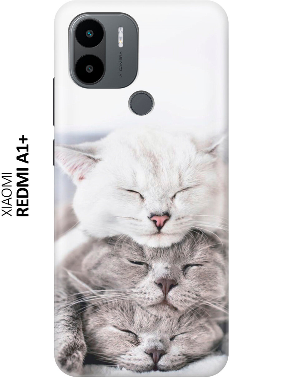 Силиконовый чехол Три кота на Xiaomi Redmi A1+ / Сяоми Редми А1 Плюс