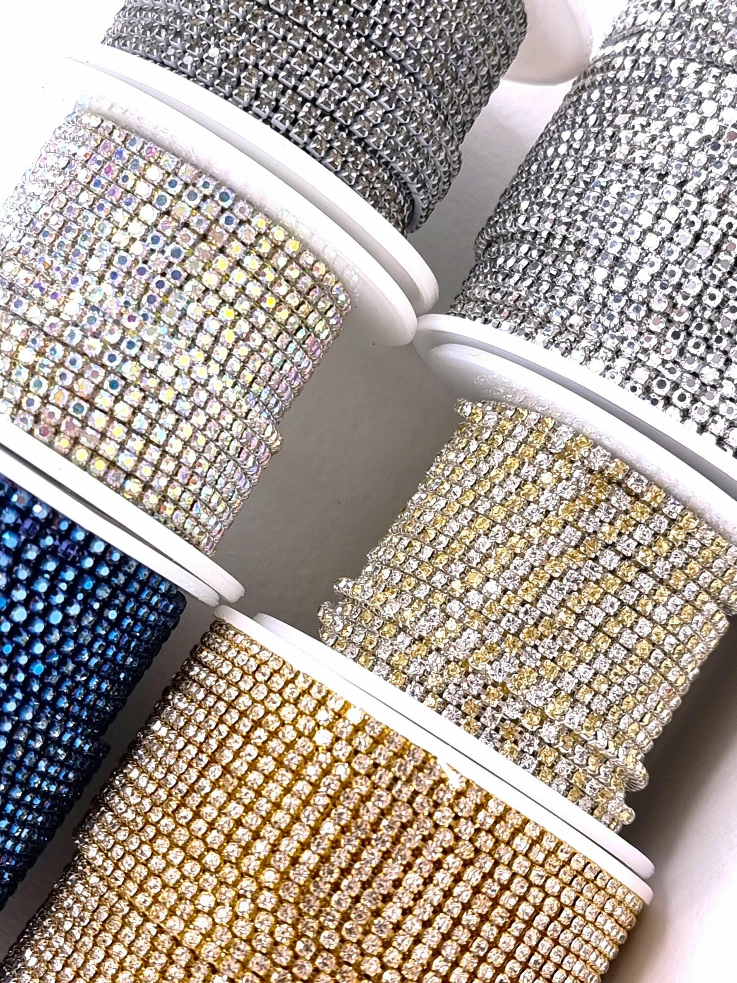 Стразовые цепочки. Набор №14. 6шт. по 50см.