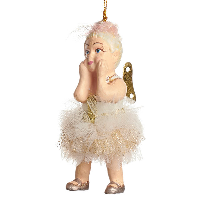 Елочная игрушка Балерина из Музыкальной Шкатулки 5 см кремовая, подвеска, Goodwill (Гудвилл), B90365-2