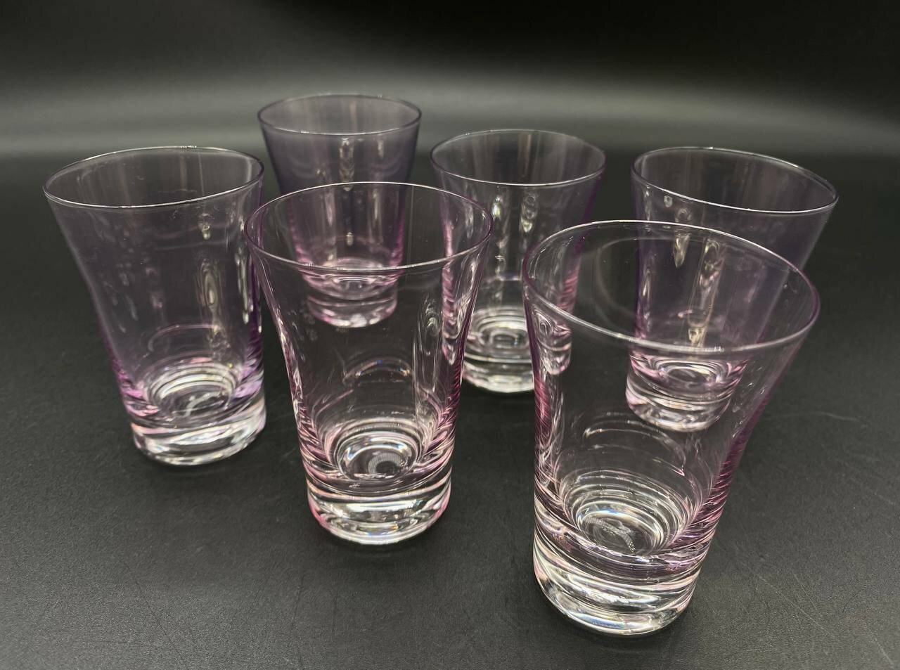 Набор стопок на 6 персон, цветное стекло, СССР, 1970-1990 гг.