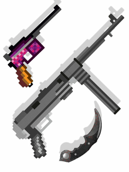 Игрушечное оружие Woodcarver «набор-6 МП-40, маузер и керамбит»