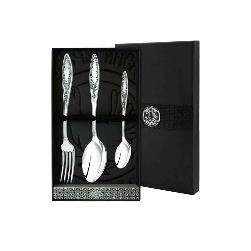 Кольчугинский мельхиор Столовые приборы "Пламя" 3 предмета из мельхиора (КМ0730306)