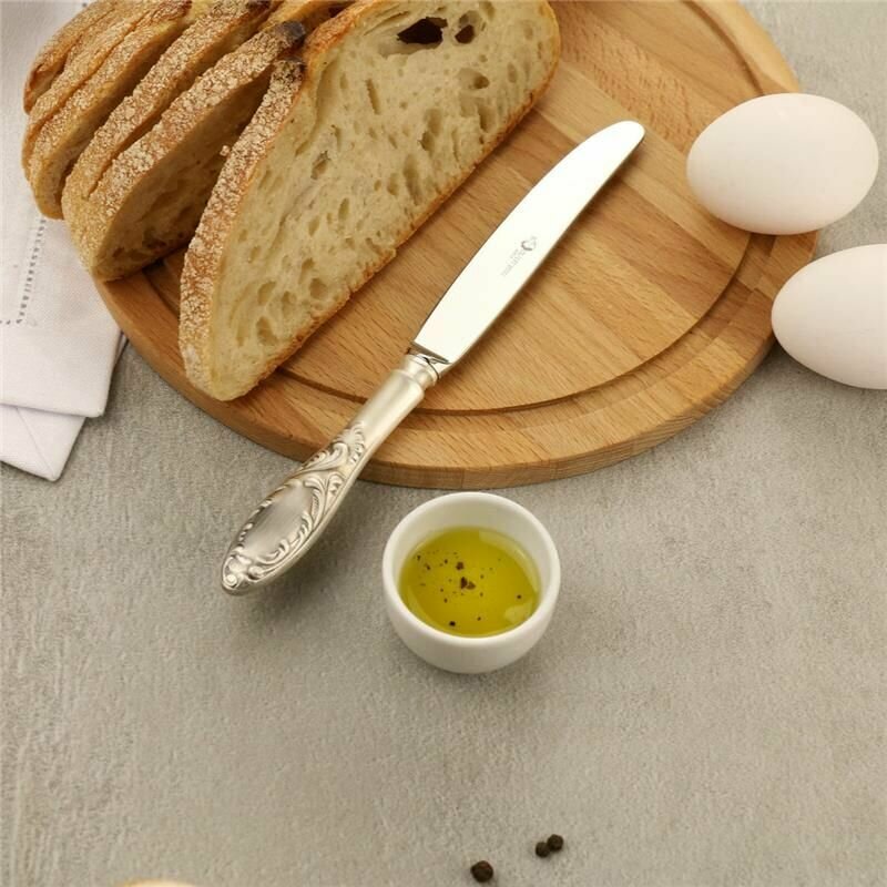 Кольчугинский мельхиор Набор столовых ножей "Пламя" 6 пр посеребренный (КМ5490606)