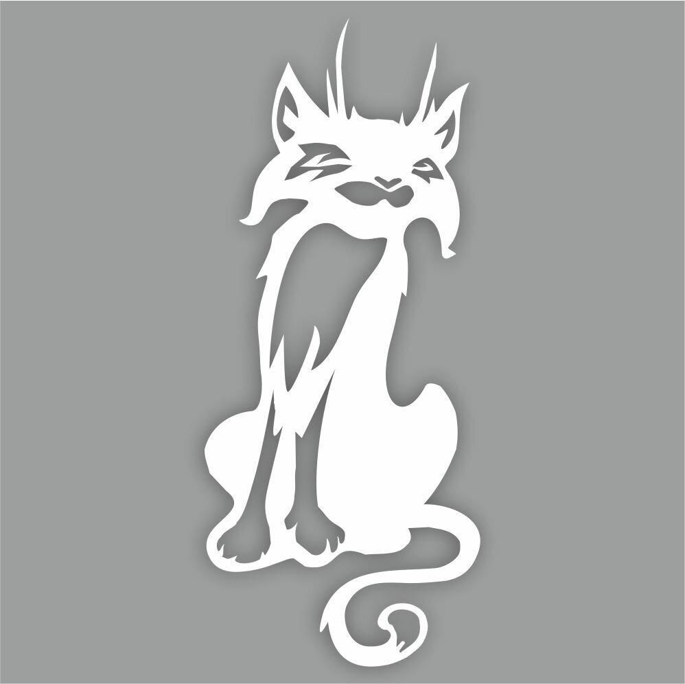 Наклейка "Кот сидит", 200х100мм, белая (плоттер), Арт рэйсинг