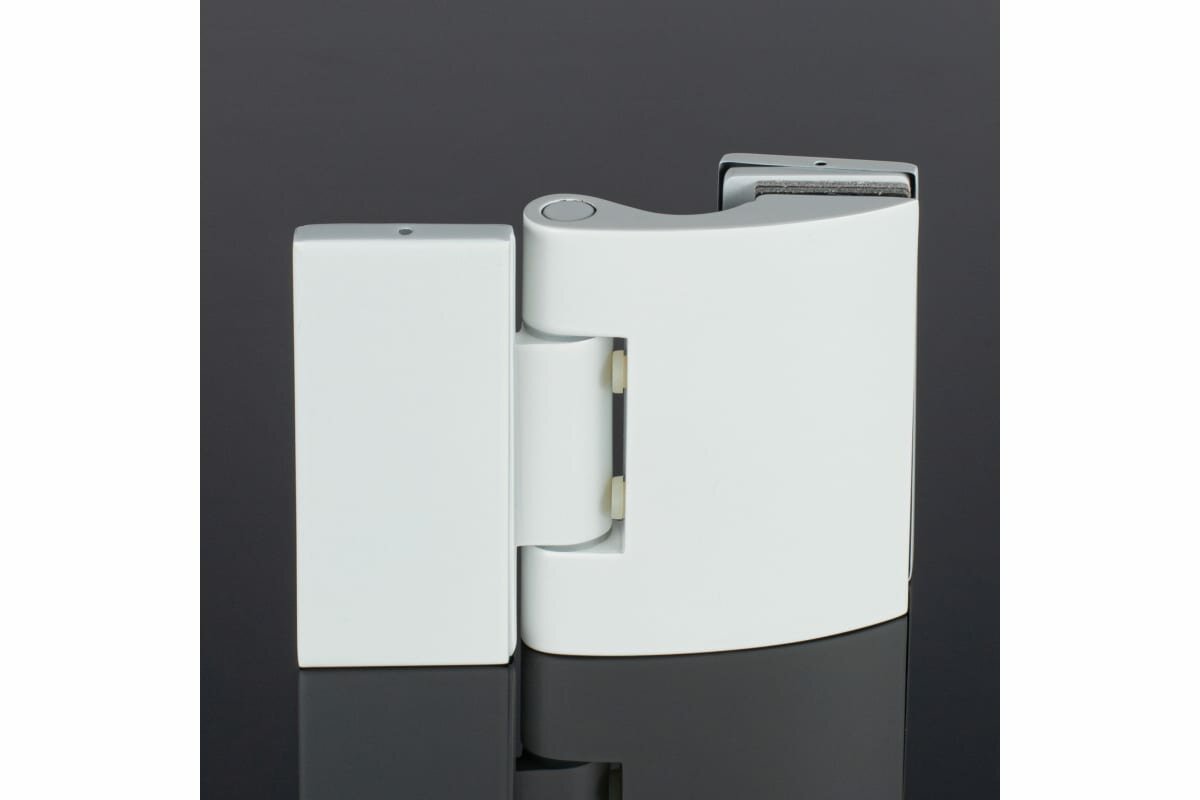 SERVICE PLUS Петля стена-стекло 90, белый глянец, латунь P03-103WG/brass