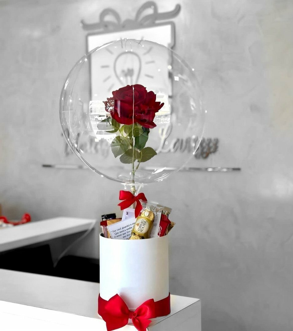 Бабл-бокс с шаром Bubble с розой внутри