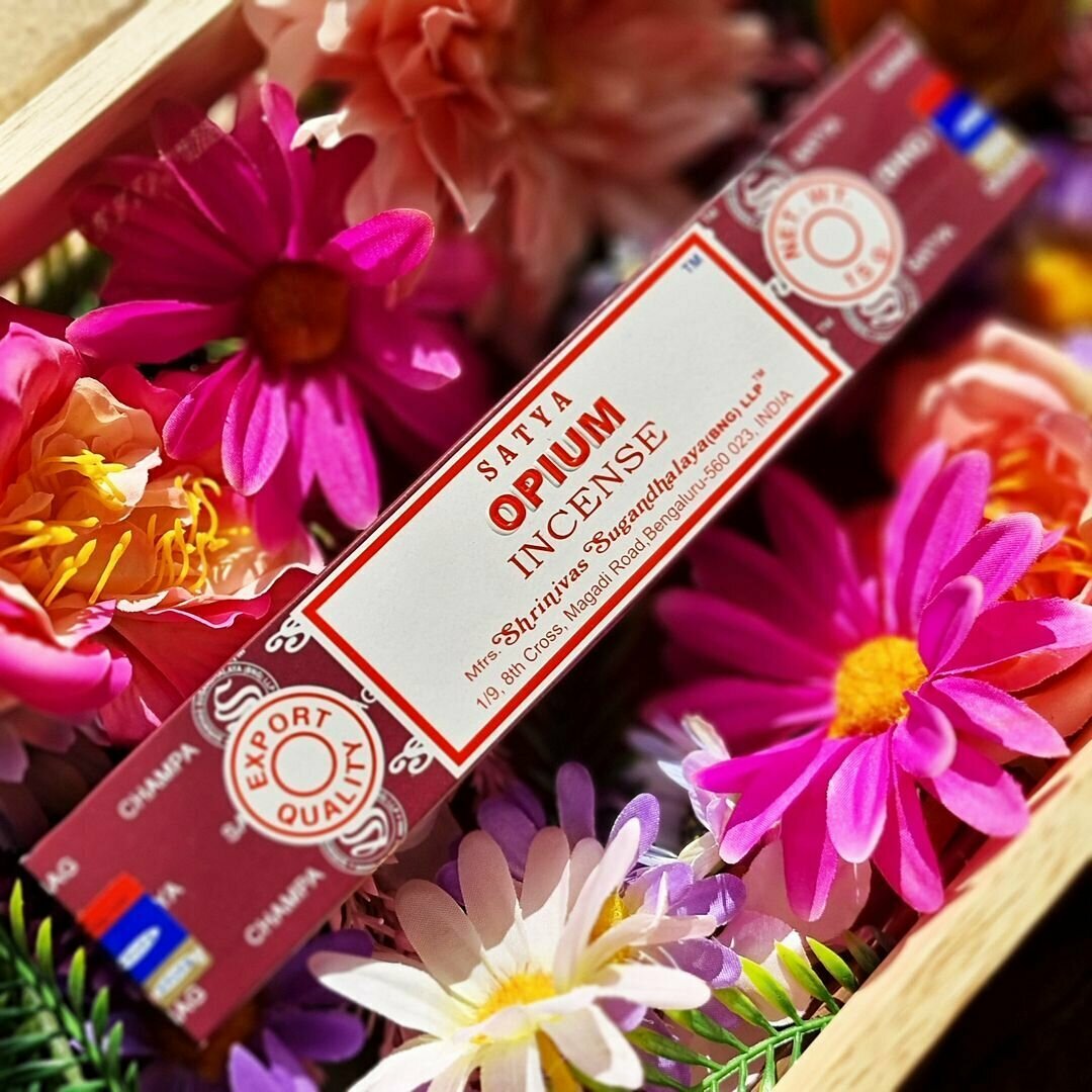 Индийские благовония Сатья Опиум (Satya Opium) натуральные ароматические палочки для дома, йоги, медитации, релакса и ароматерапии 15 гр