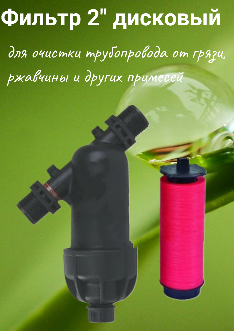 Фильтр Iritime ПНД, забор воды от водопровода и емкости, 6 бар, 2", черный