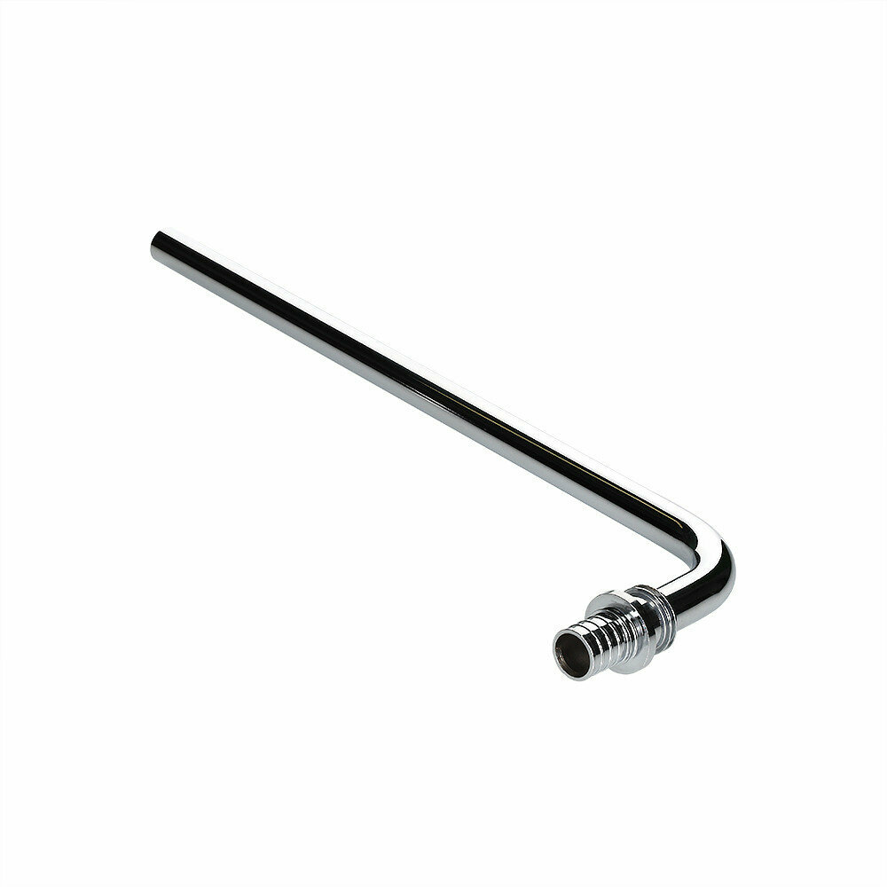 Угольник радиатор VALTEC, аксиал,20х15, плавный повор, трубка 15мм лат/хром L-300мм, VTm.481. PC.002015