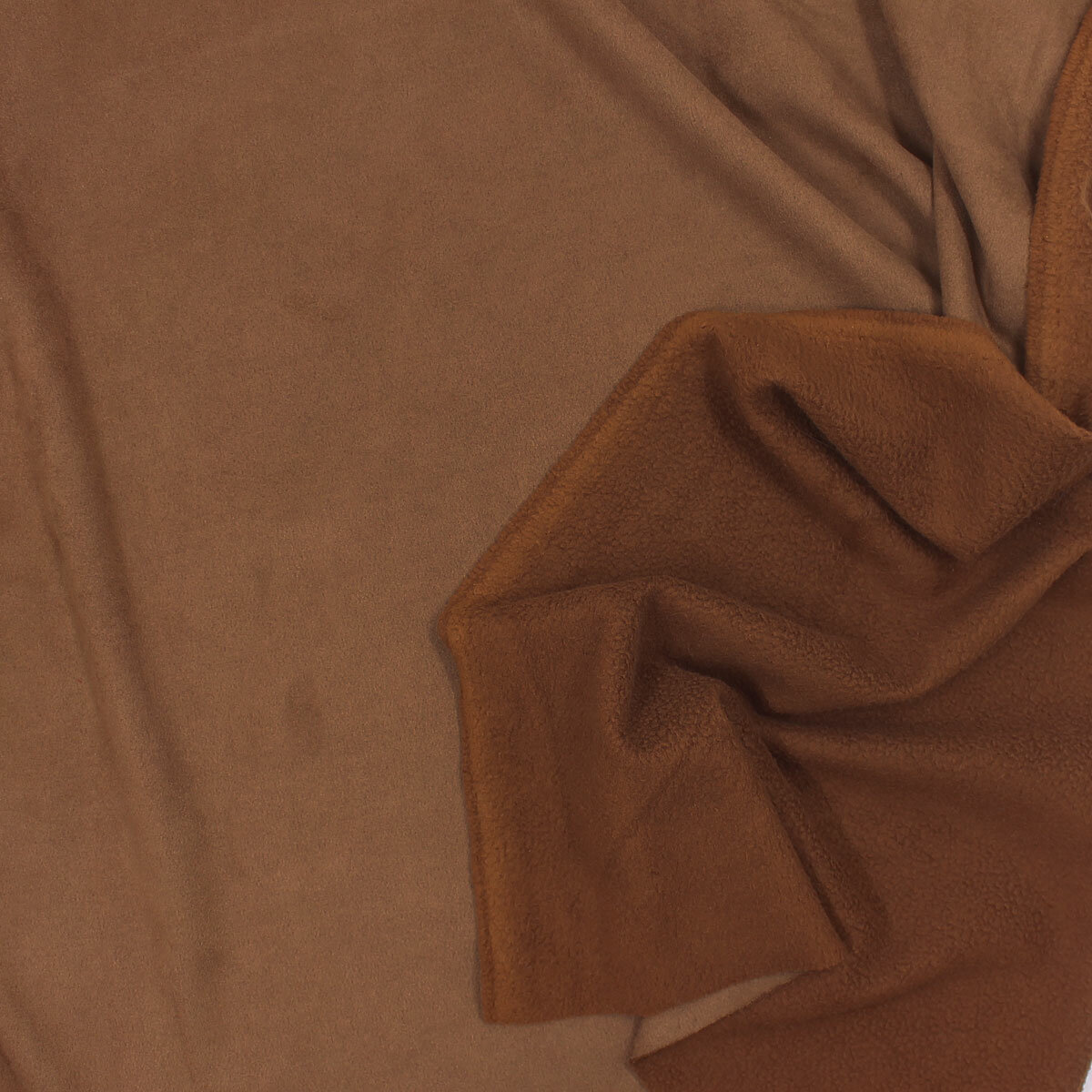 Искусственная замша на флисе коричневая, плотность 330 г/м2, 100х145 см