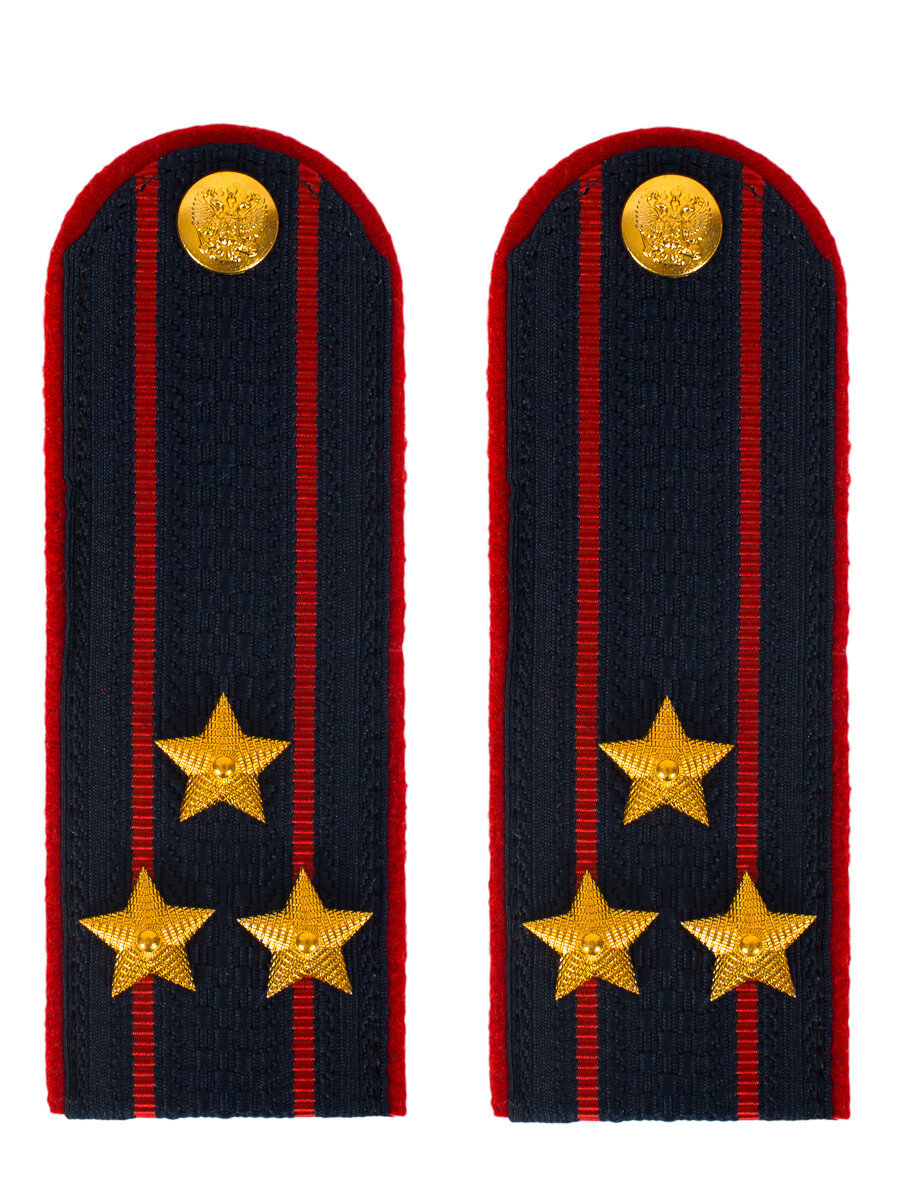 Погоны Полиция в сборе на китель темно-синие Полковник картон 14х5см