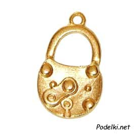 Фурнитура для бижутерии Подвеска Фурнитура для бижутерии Замочек 0001314 золотой цвет 22x15 мм, цена за 2 шт.