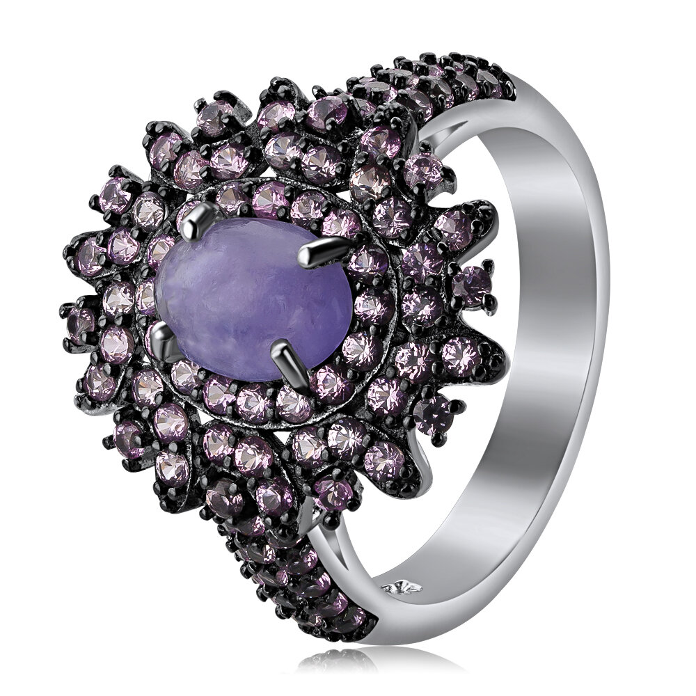 Кольцо, серебро, 925 проба, танзанит, сапфир